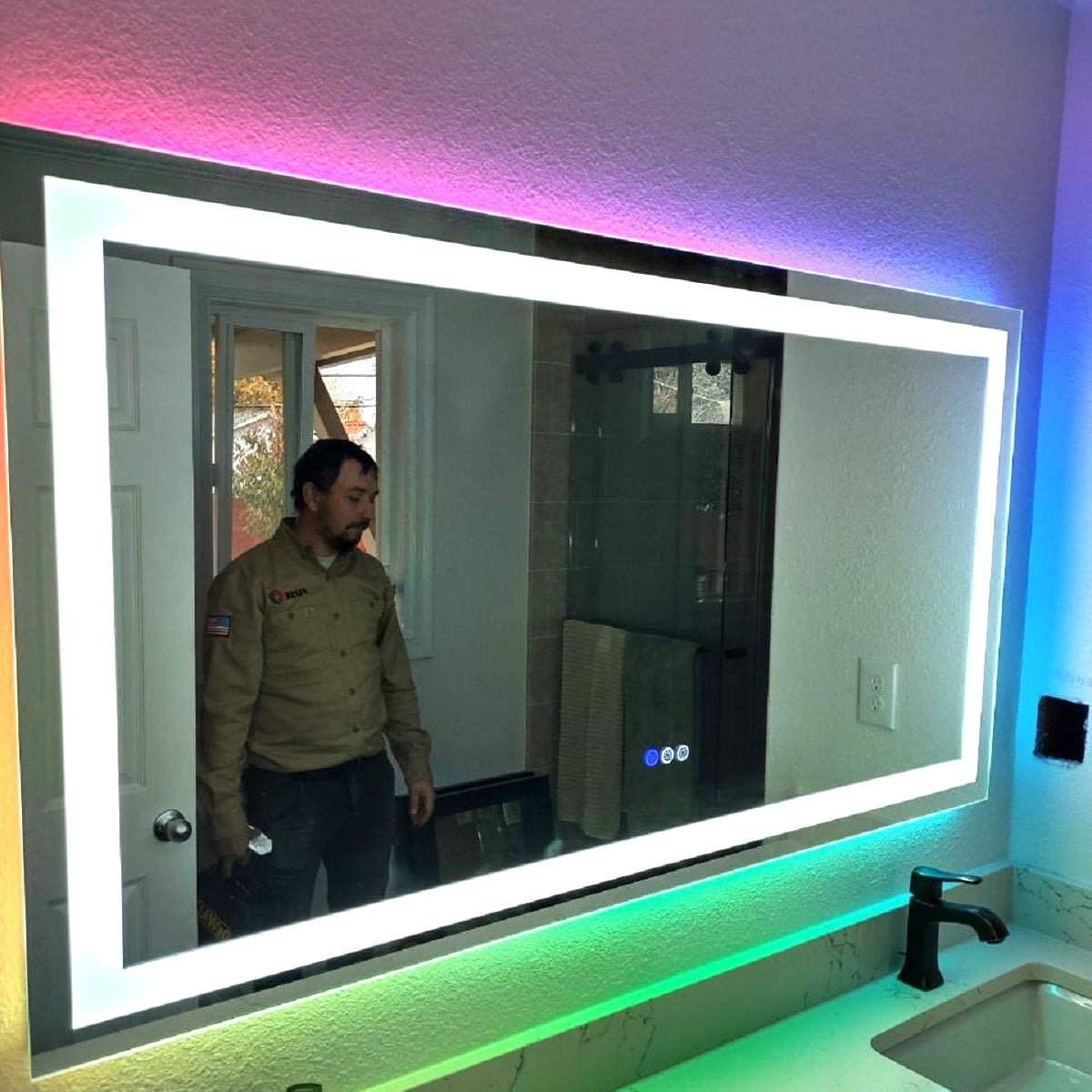 Installation of a Lighted Mirror - Fuse HVAC & Electrical Service